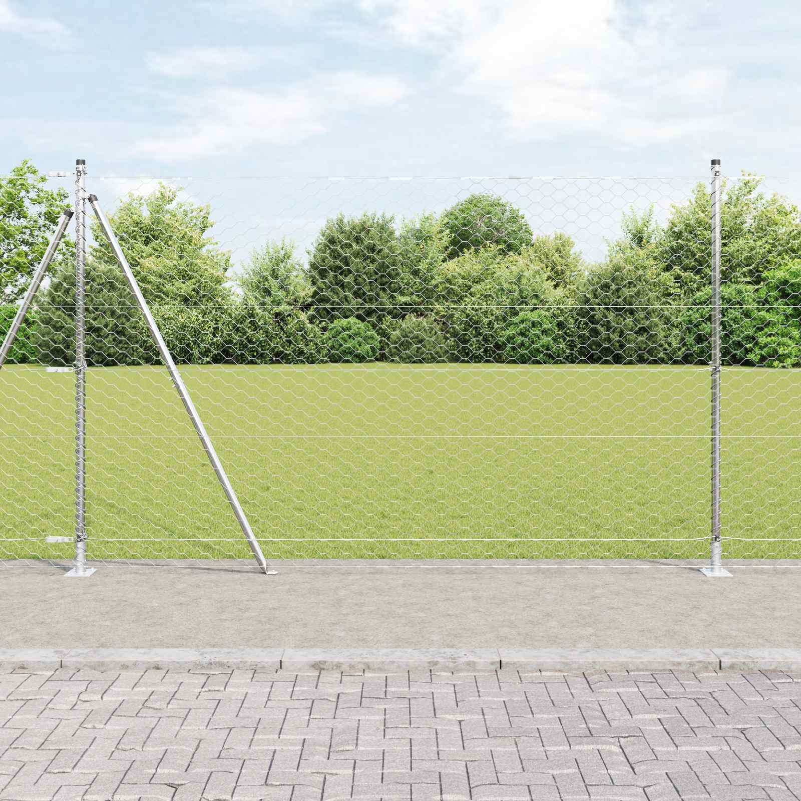 Valla hexagonal con base de concreto 10 x 1,5 m Plateado Malla | Leroy ...