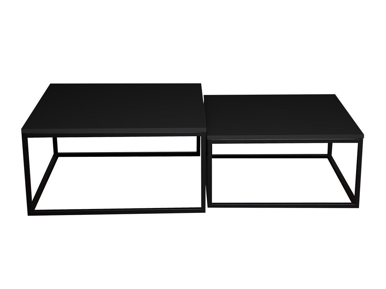 Ensemble tables basses Oswego 101, Noir, 39x76x76cm, Stratifié, D'angle ...