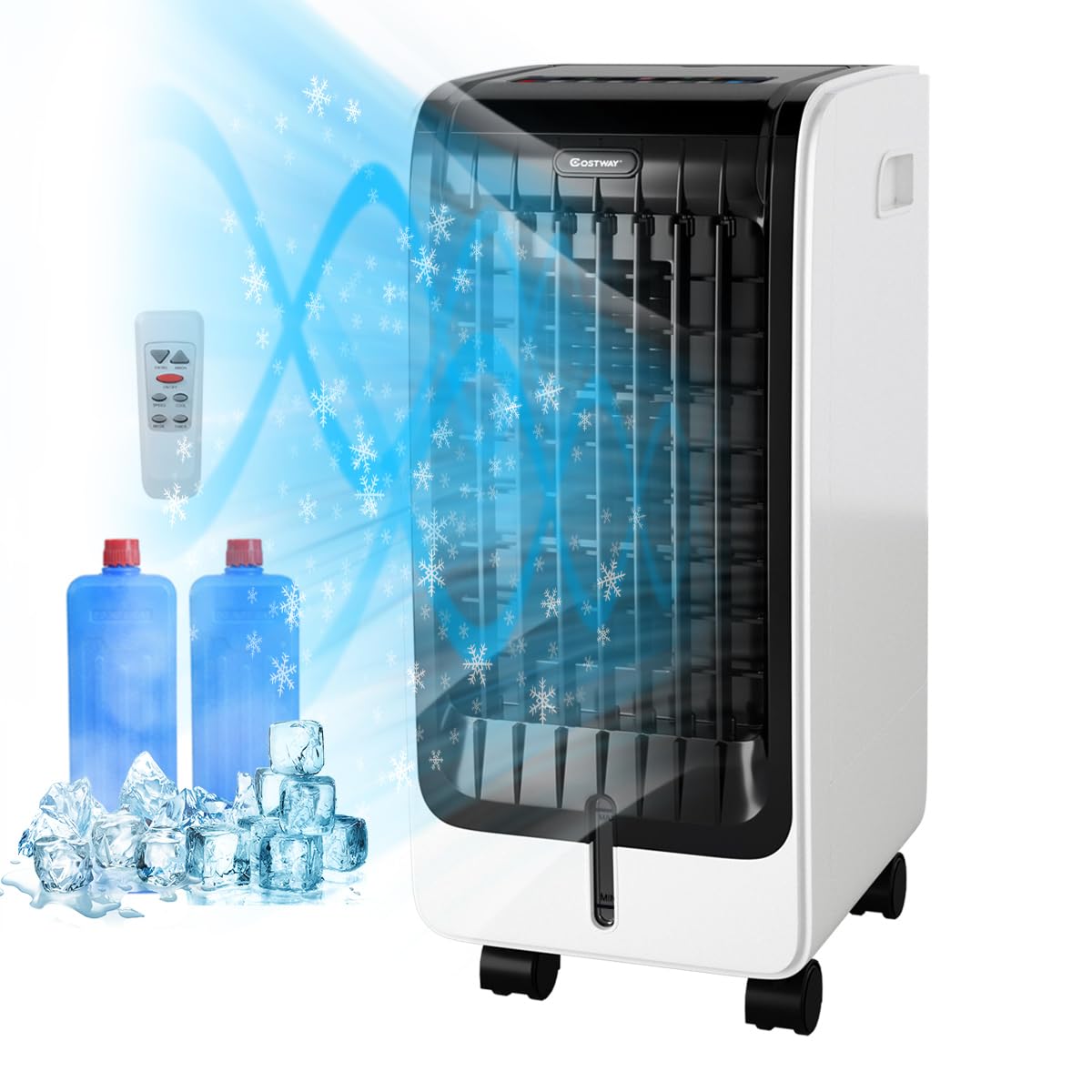 Rafraîchisseur d'Air Mobile 4 EN 1, Réservoir d’Eau 6L, Refroidissement ...