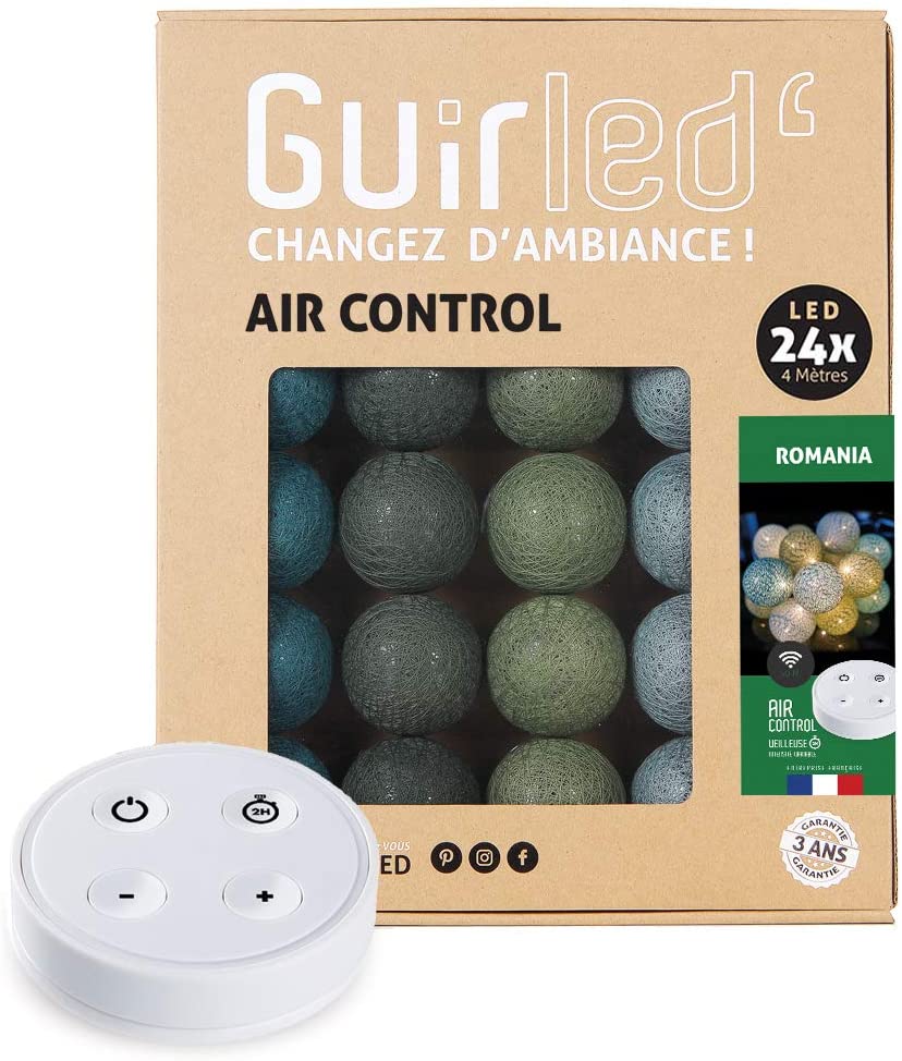 Guirlande lumineuse boules coton LED USB - Télécommande sans fil ...