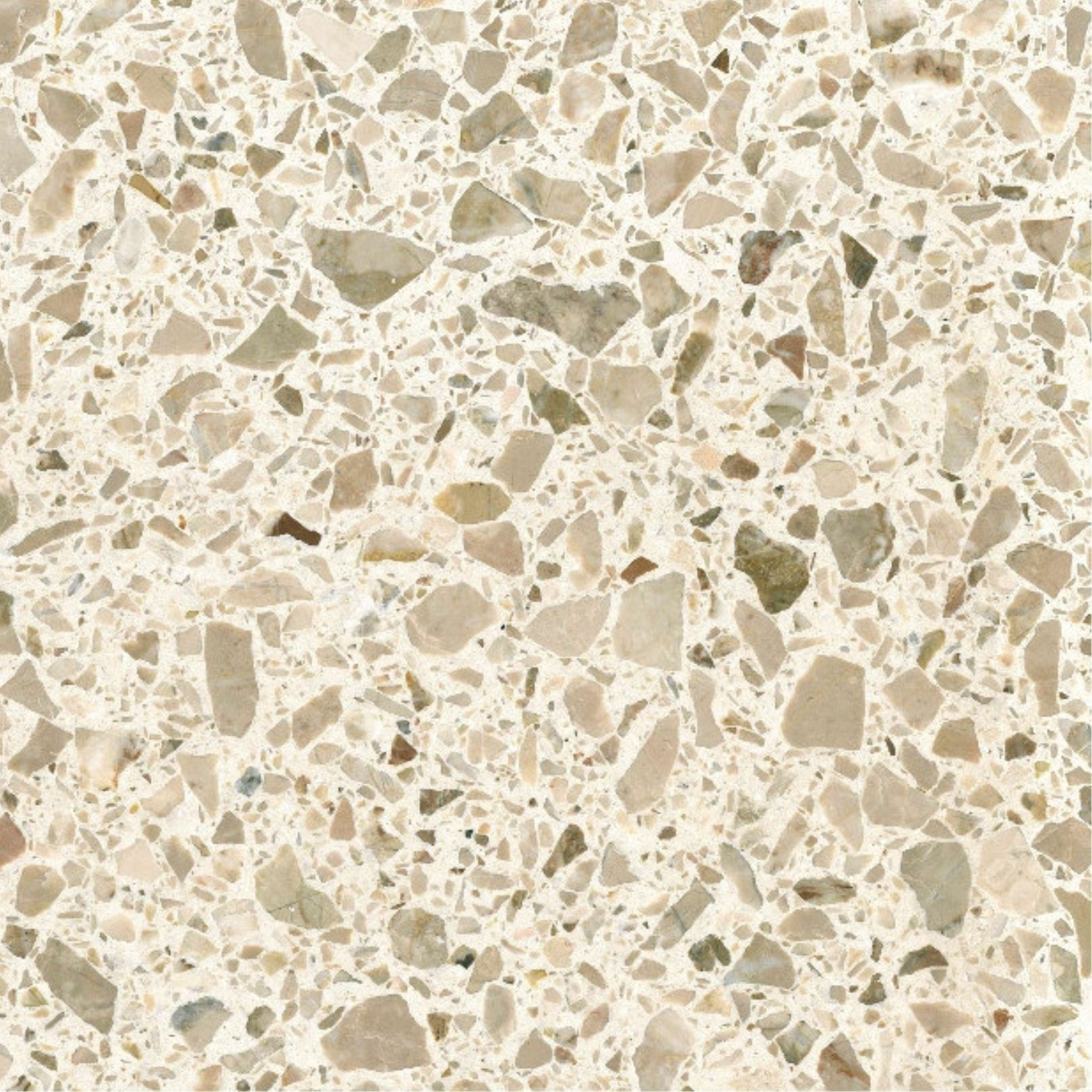 Carreau Terrazzo fond blanc inclusions beiges BA 0/25 | Leroy Merlin