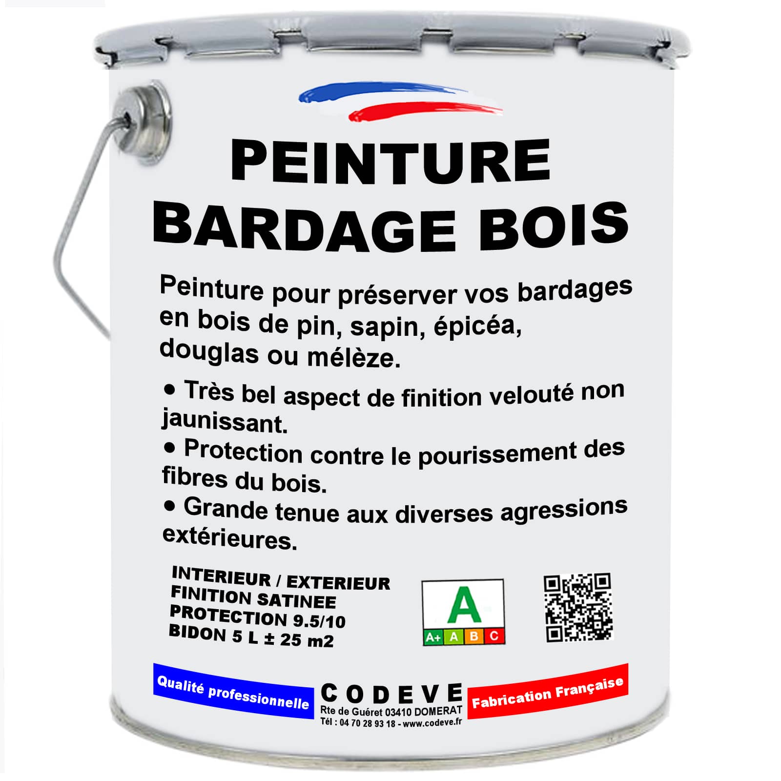 Peinture Bardage Bois - 5 L - Codeve Bois - RAL 7040 - Gris fenêtre ...