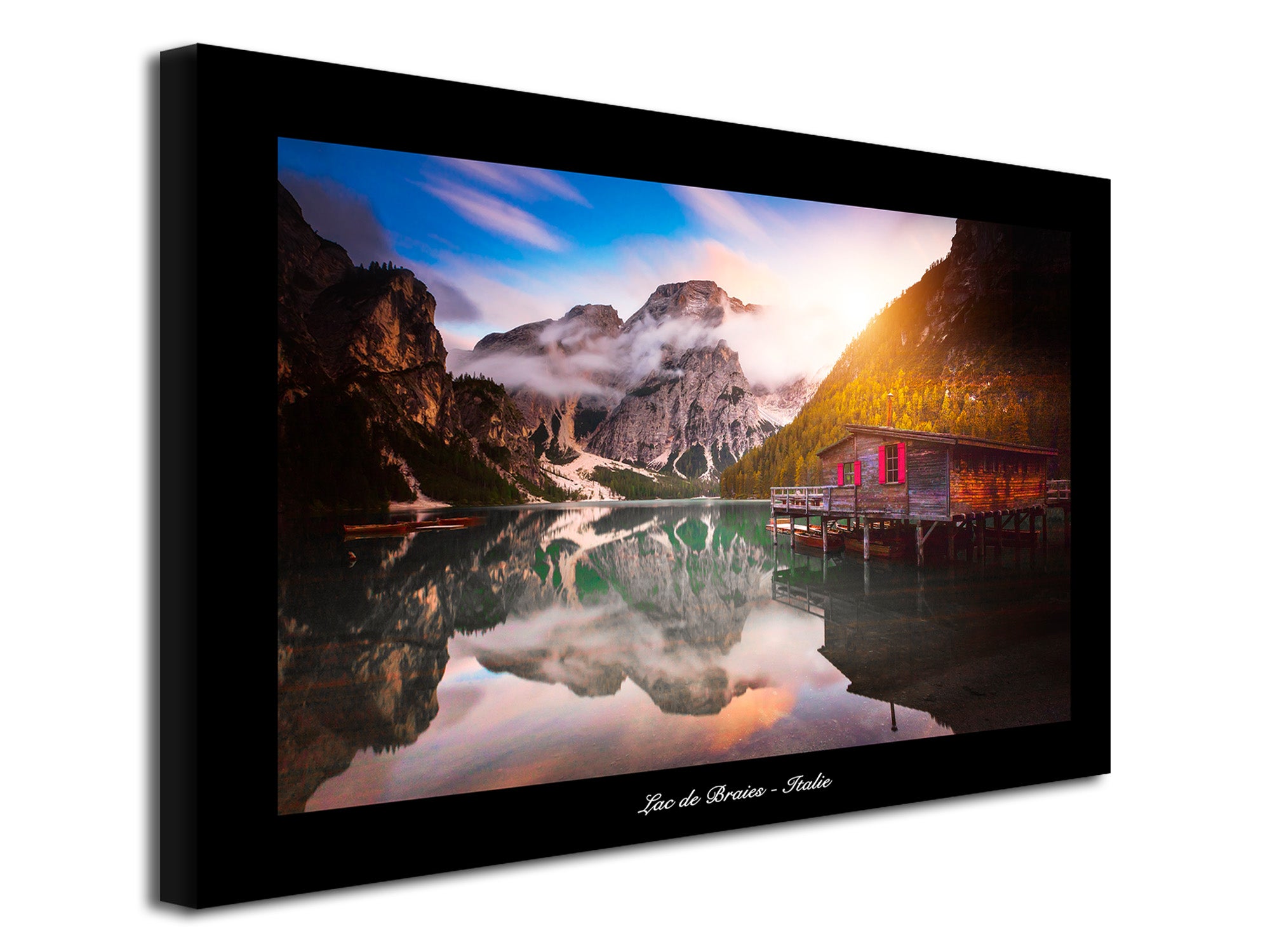 DECLINA, Tableau toile imprimée, Tableau toile Lac de Braies Italie ...