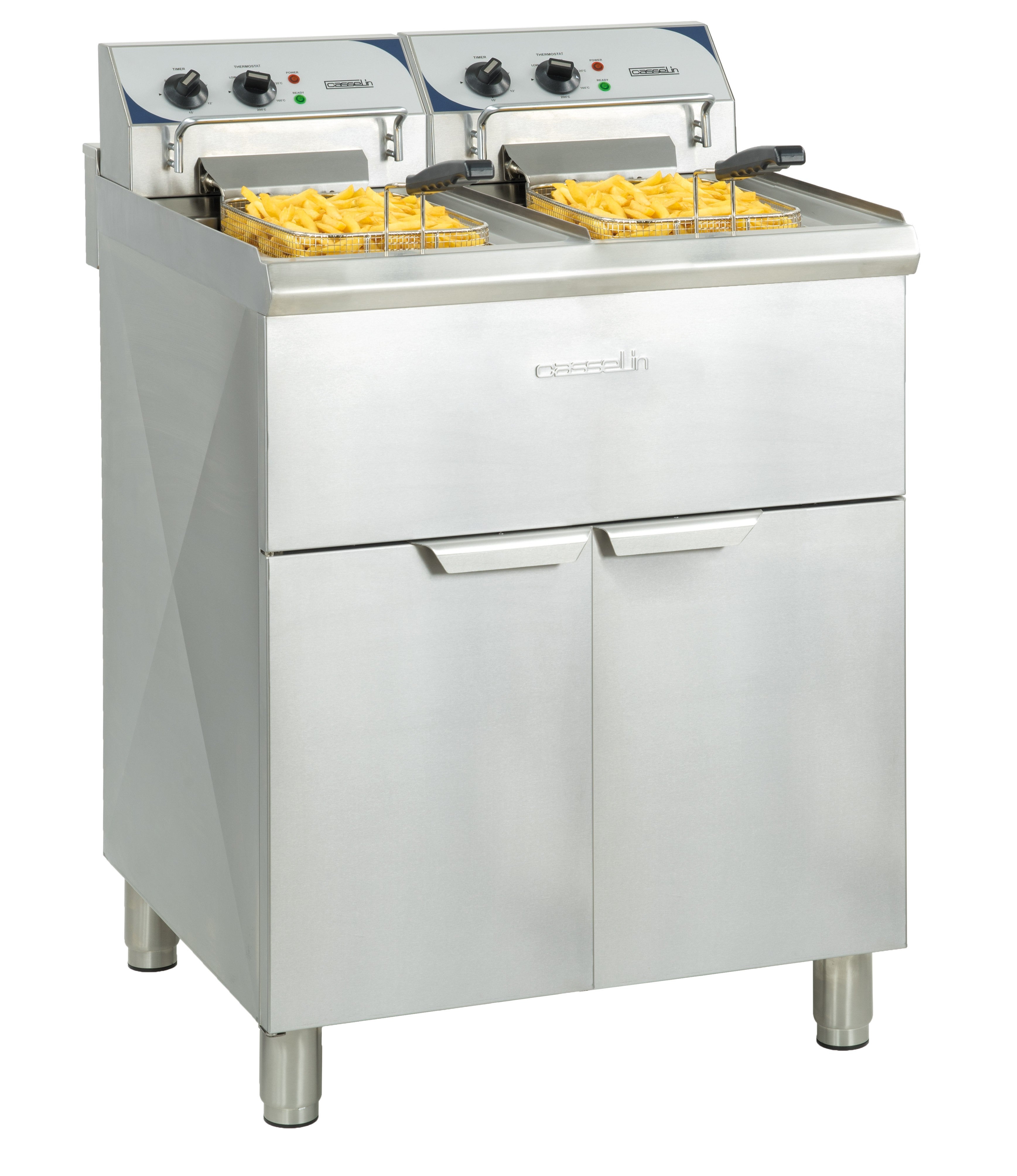 Friteuse Professionnelle Double sur Meuble Haut Rendement - 2 x 10 ...