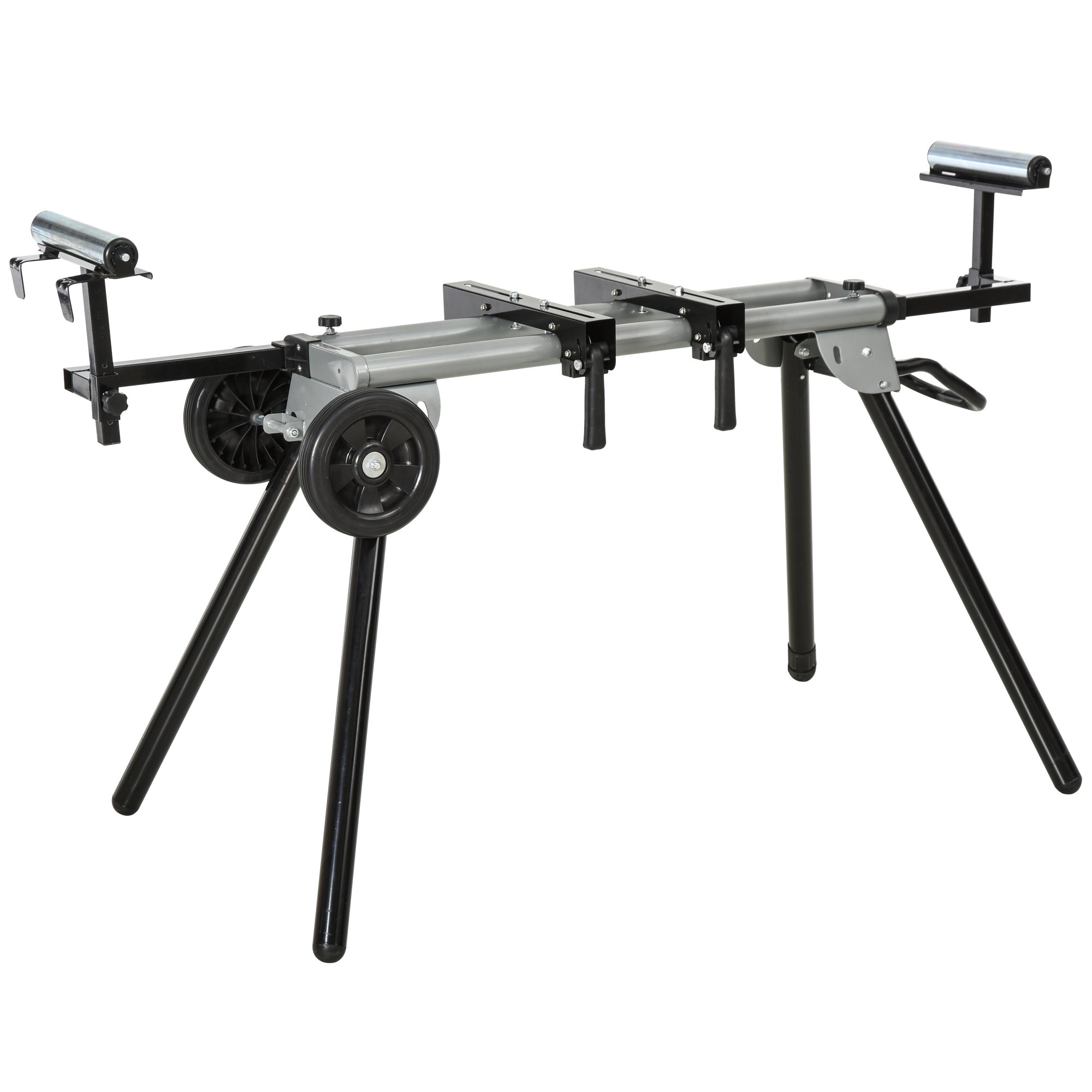 Support pour scie à onglet avec extensions pliable roulettes gris noir ...