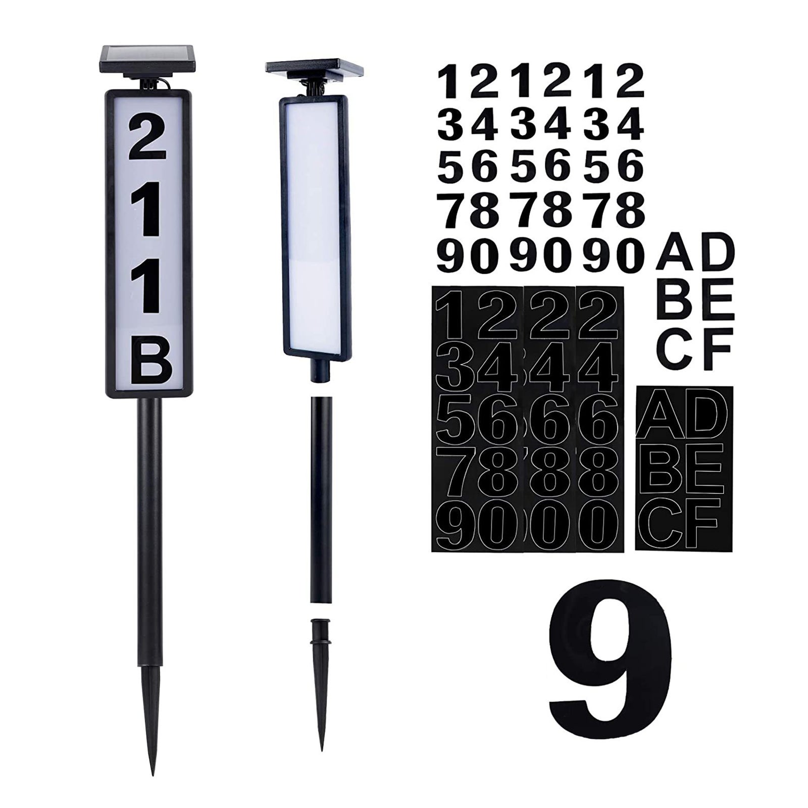 Solar house number luz house address digital illuminated ground plug ...