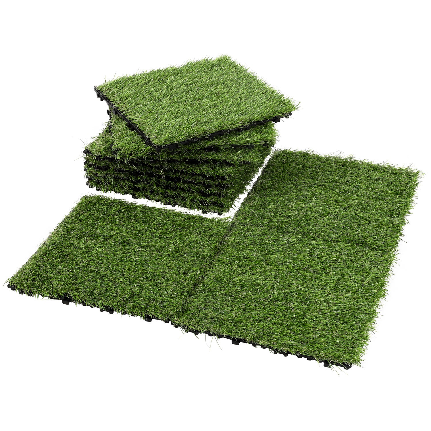 Dalles de terrasse gazon synthétique lot de 99 pièces 30x30cm 9m² avec ...