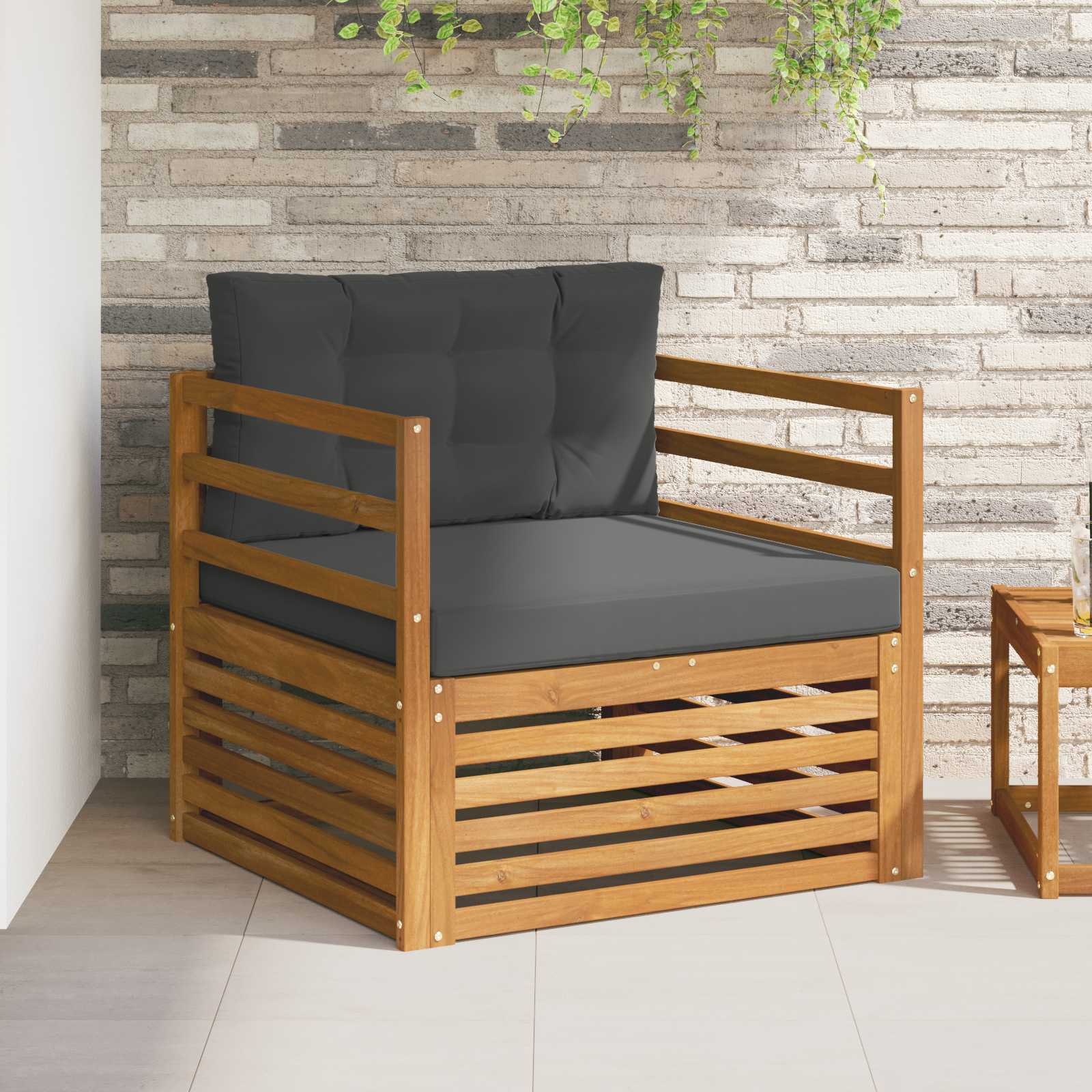 Canapé d’extérieur Bois d'acacia massif et polyester | Leroy Merlin