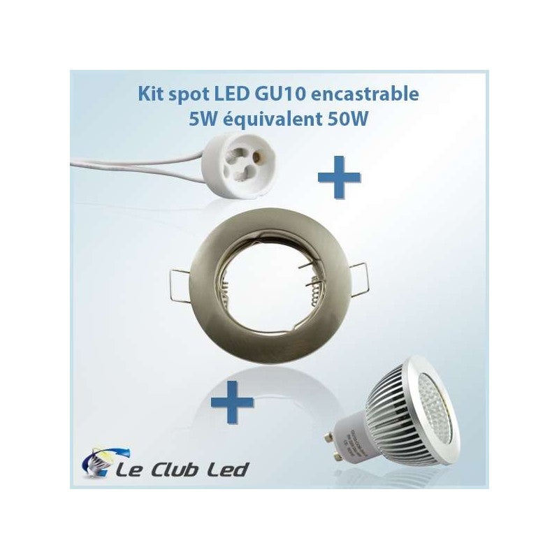 LED Spot Kit GU10 5W COB equivalente 50W | Leroy Merlin