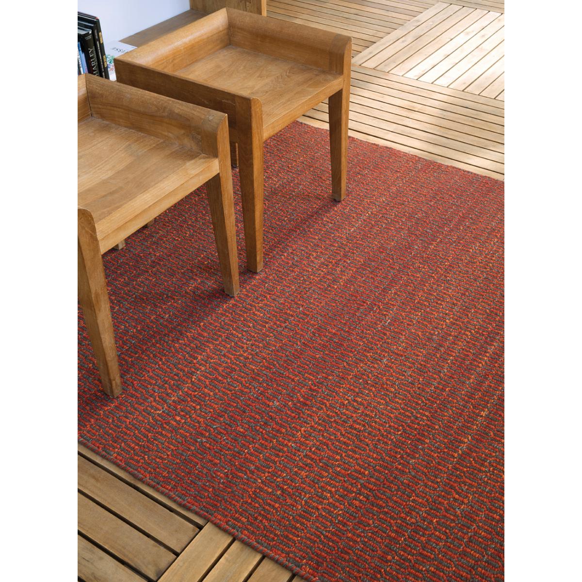 Tapis kilim 200x300 rectangle fait main en laine rouge motif faux uni ...