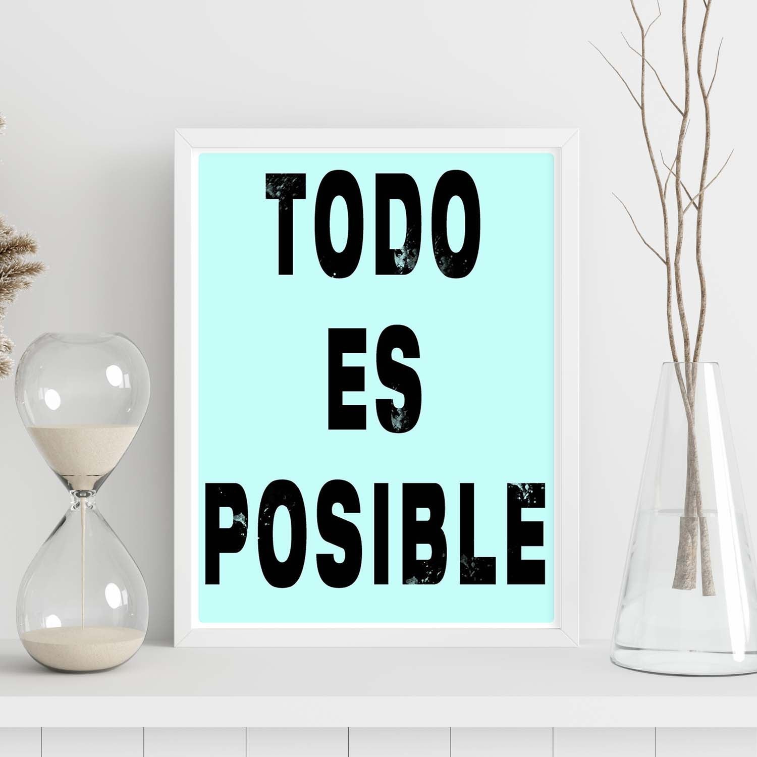 Nacnic Poster Con Mensaje Feliz Lámina Todo Es Posible Imagen Para ...