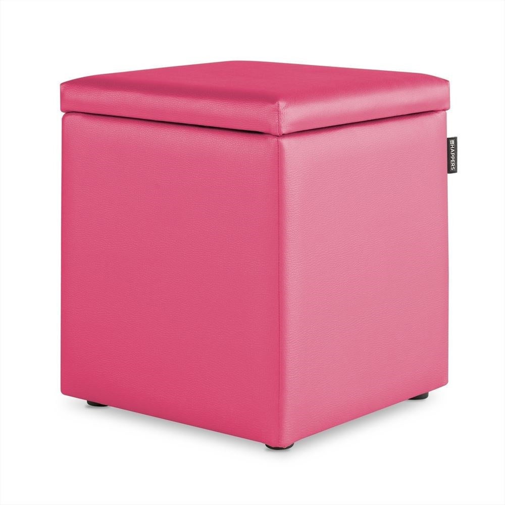 Pouf Cube Rangement Similicuir Fuchsia 1 UNITÉ | Leroy Merlin