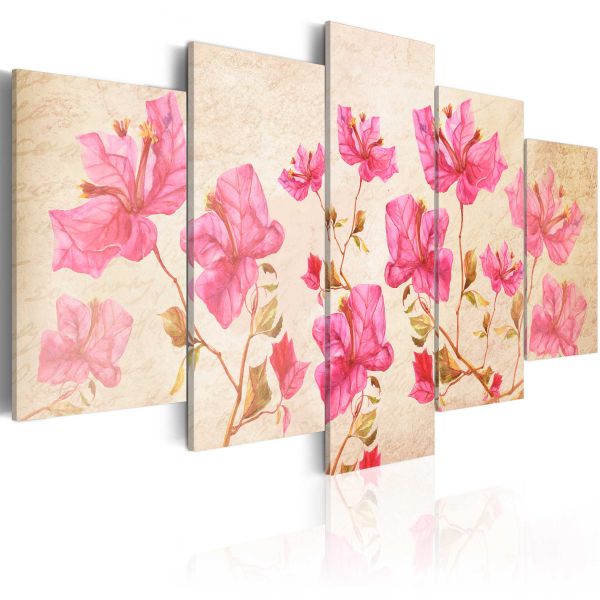 Tableau Fleurs Flowers in Pink 100x50 cm | Leroy Merlin