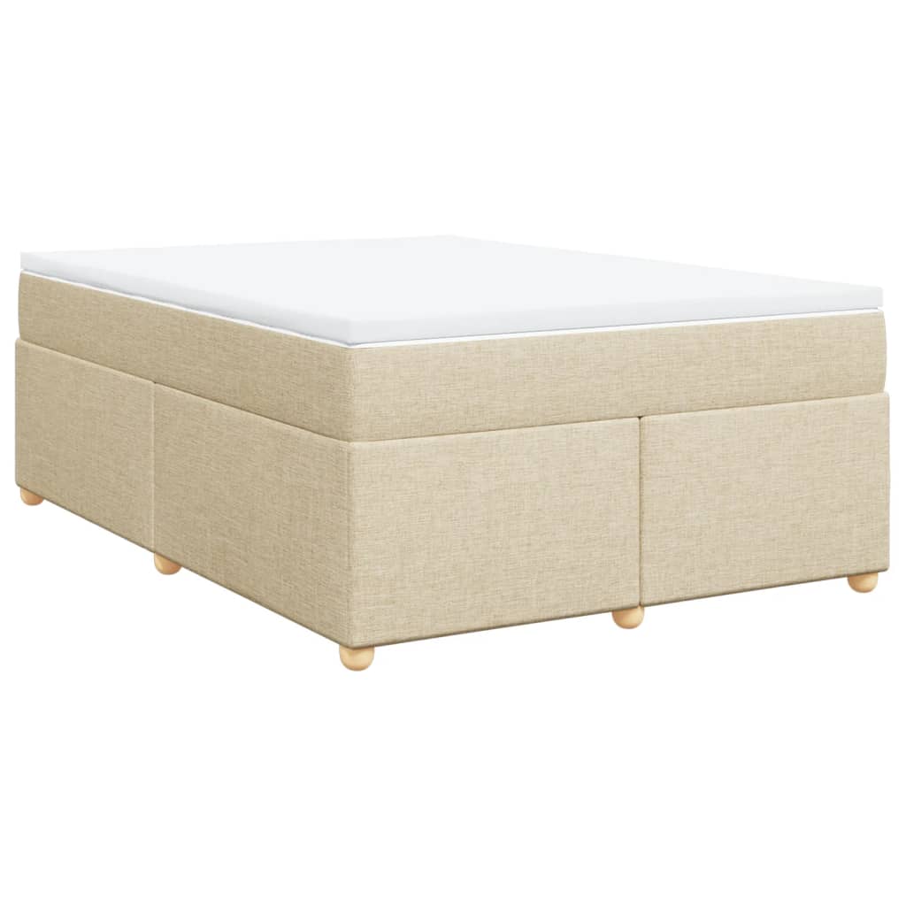 Cama box spring con colchón tela color crema 160x200 cm | Leroy Merlin