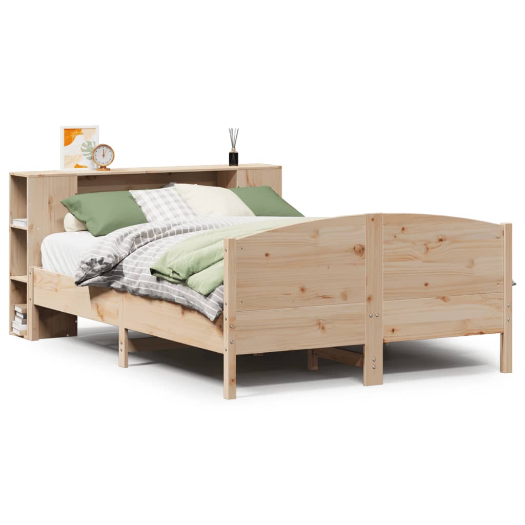 Lit Double | Lit Adulte | Lit bibliothèque sans matelas 160x200 cm bois ...