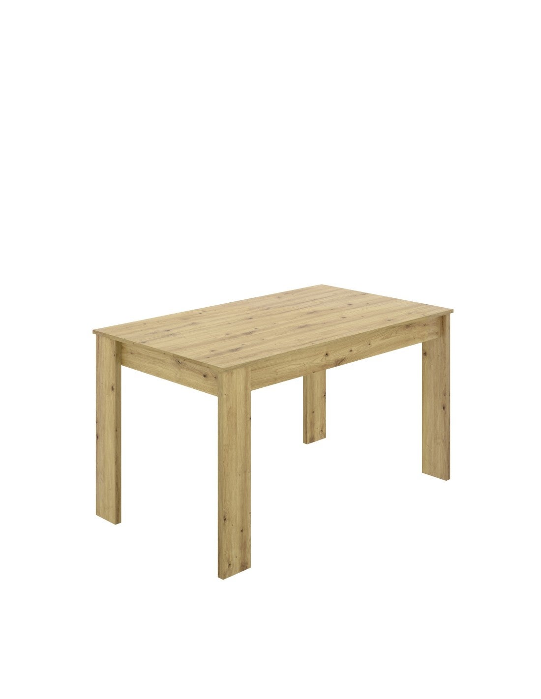 Table de salle à manger rectangulaire, collection AMSI, coloris chêne ...