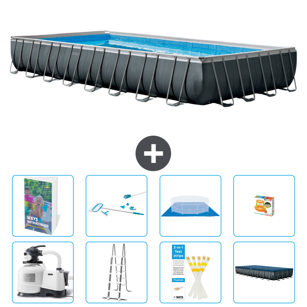 Intex Piscina Ultra XTR Rettangolare - 975x488x132 cm - 9-pezzi S647 ...