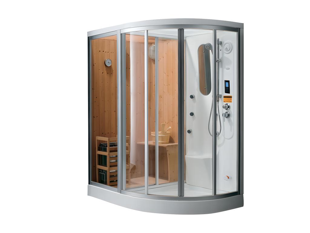 Cabine de douche intégrale d'angle HAUMEA fonction Hammam et Sauna ...