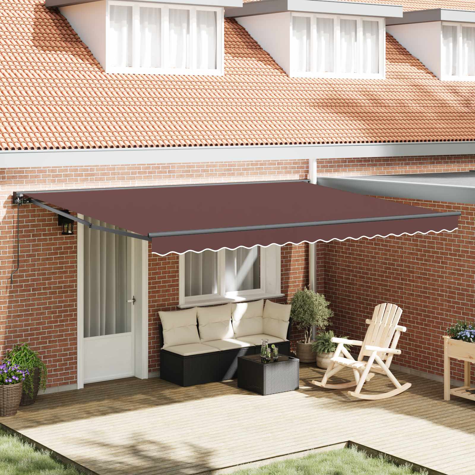 Estructura del Toldo Manual Marrón 450 x 300 cm | Leroy Merlin