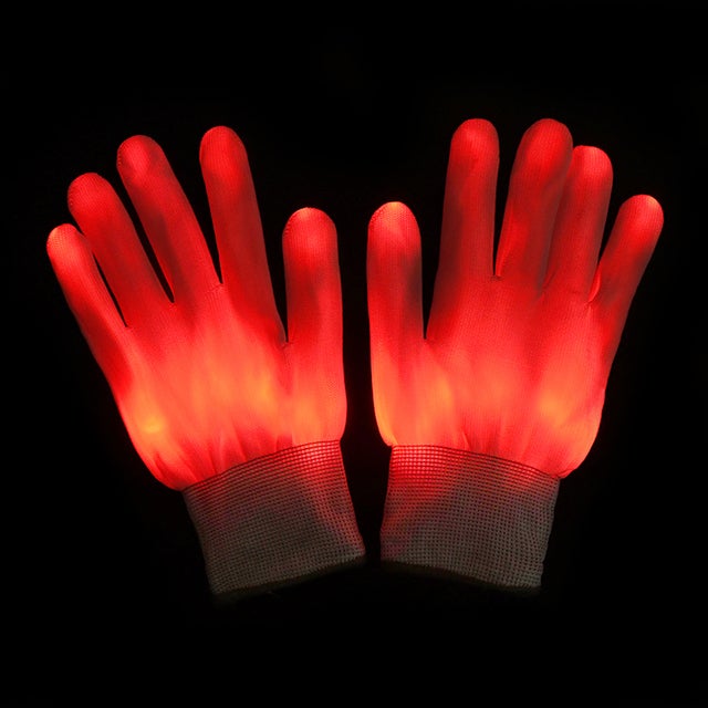 Gants LED néon brillant, accessoires de fête d'halloween, lumière Flash ...