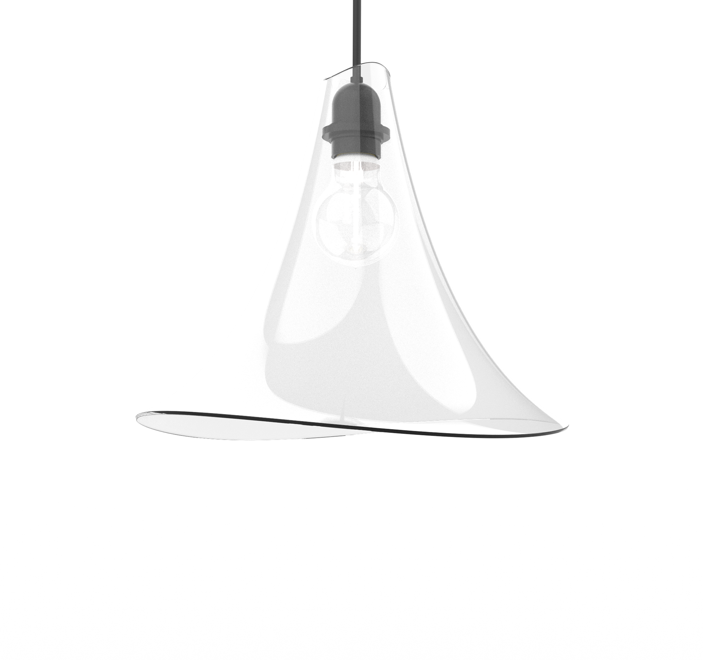 Lámpara colgante de diseño BELL transparente en polímero reciclado ...