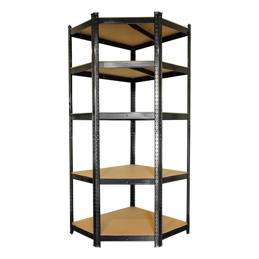 Étagère d'angle noire charges lourdes - en métal 5 plateaux - 875 Kg ...