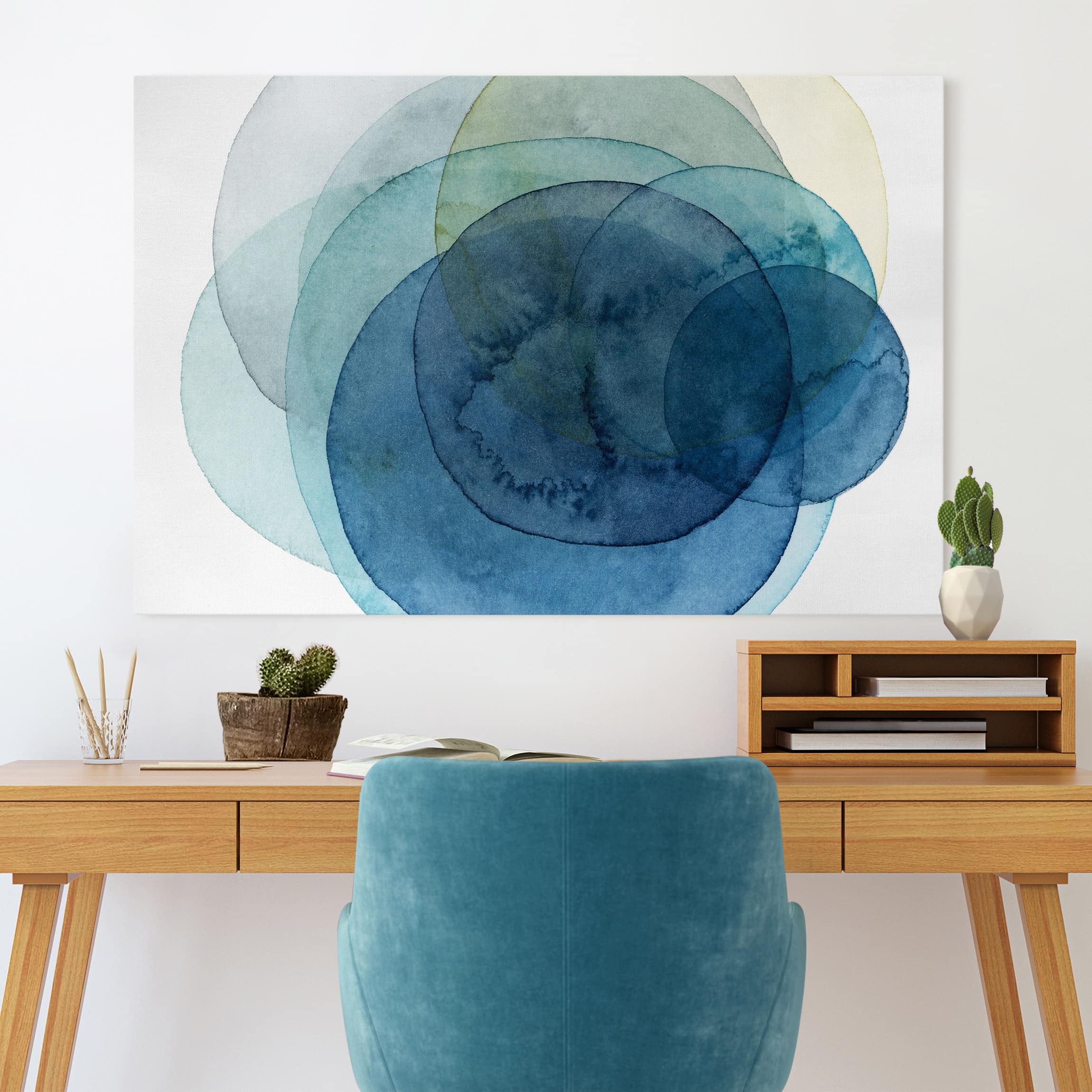 Lienzo cuadro en lienzo bastidor impresion en lienzo azul abstracto ...