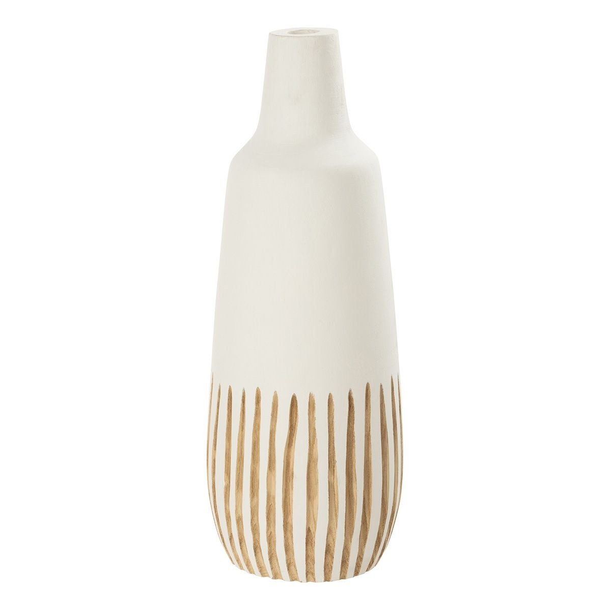 Vase Design en Bois "Ying" 56cm Blanc & Naturel | Leroy Merlin