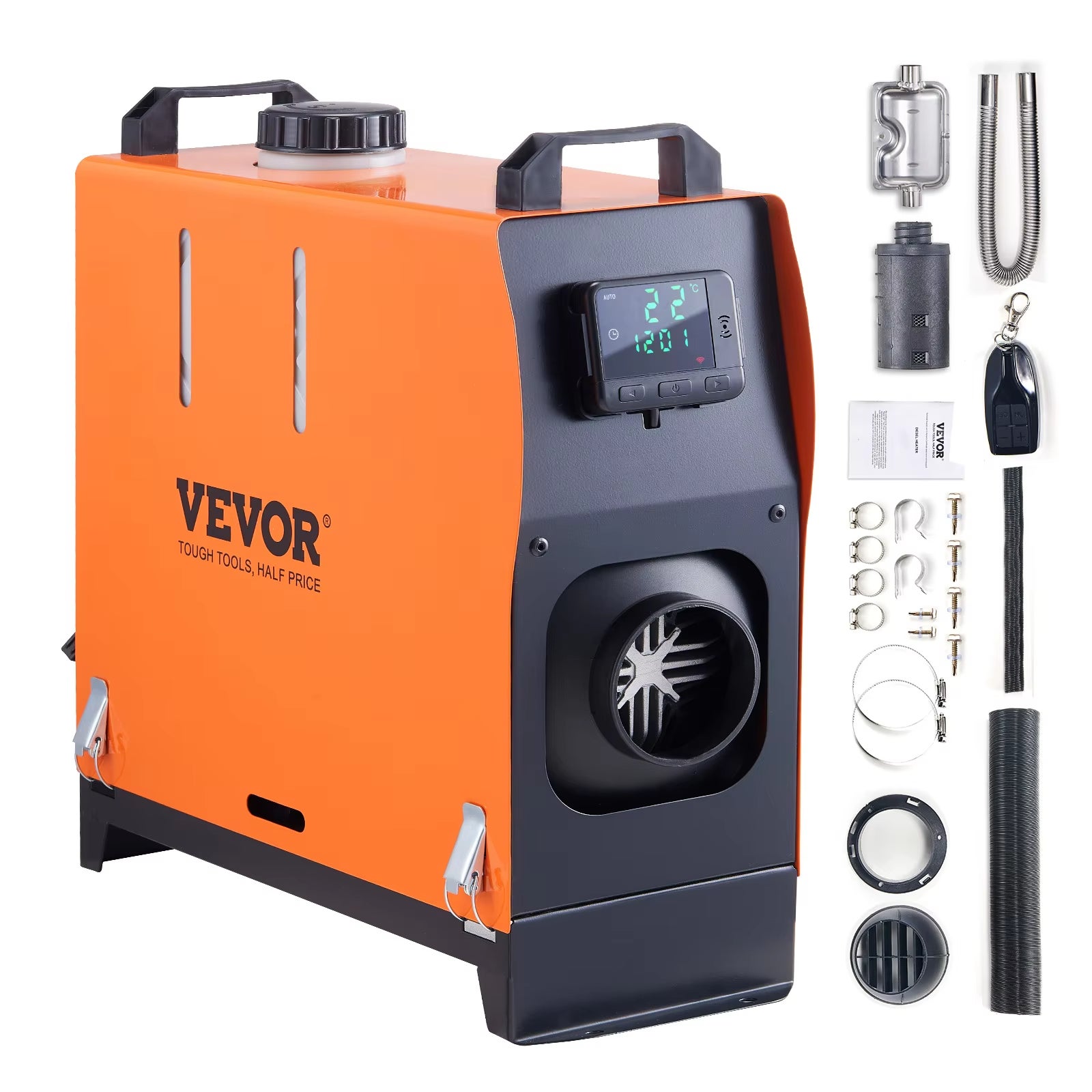 Chauffage à air diesel avec écran LCD et télécommande, silencieux ...