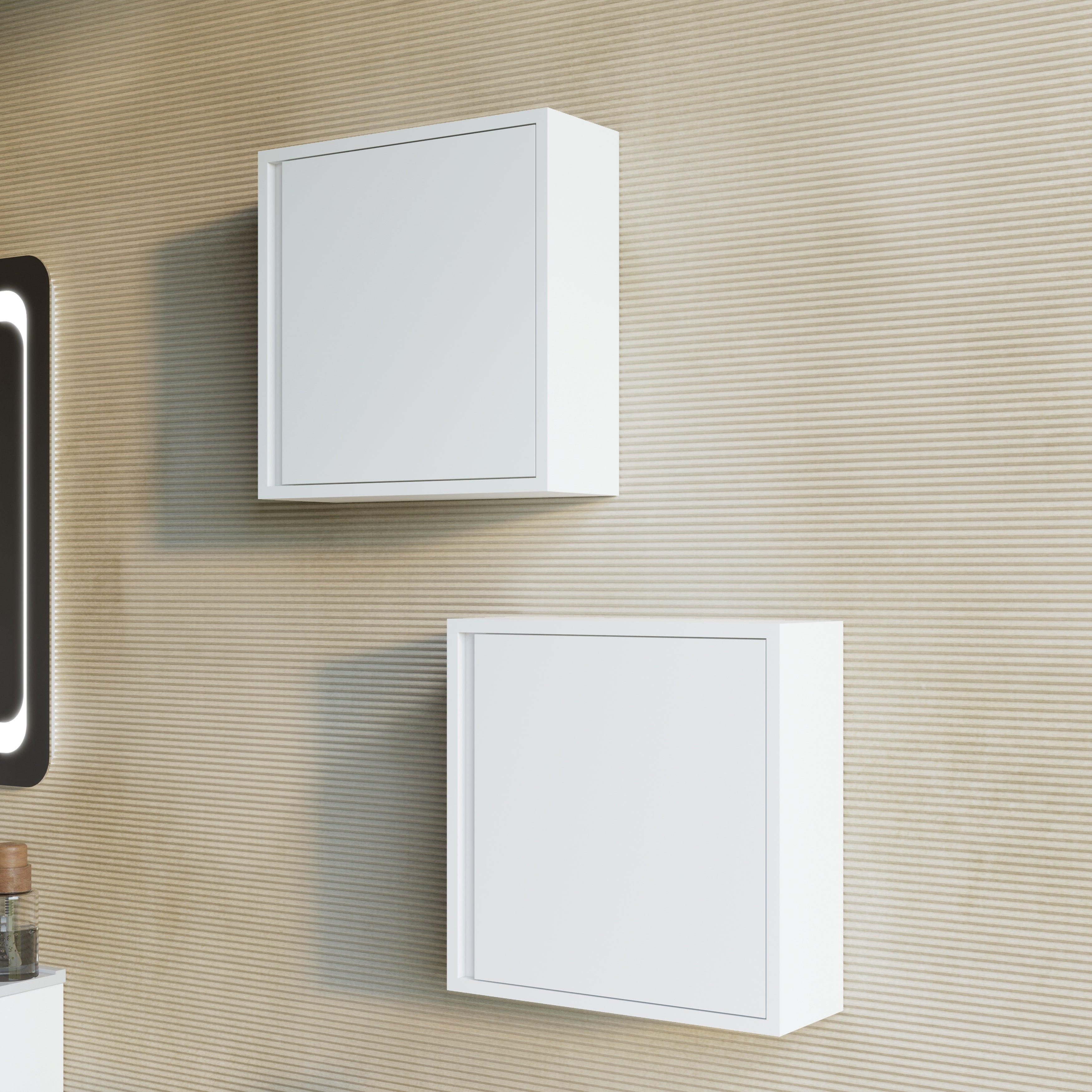 PENSILE BAGNO SOSPESO 39CM CON ANTA REVERSIBILE BIANCO OPACO | MONACO ...