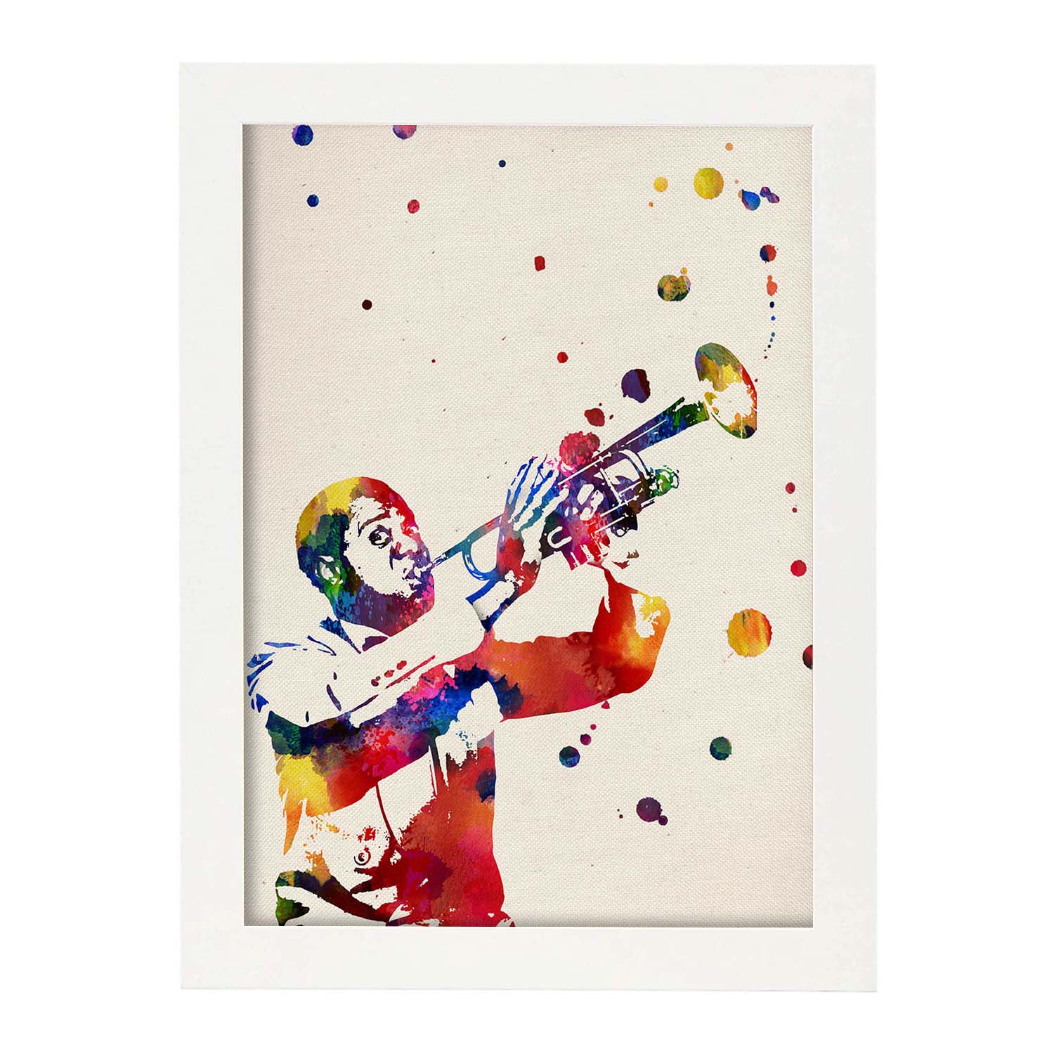 Affiche Louis Armstrong Avec Conception Aquarelle. Mélange De Tranches ...