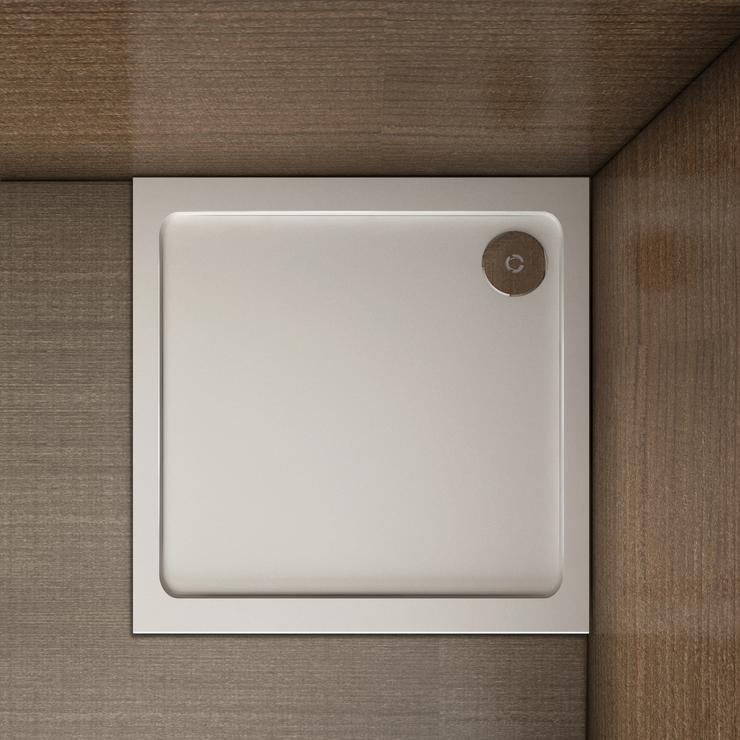 Aica Receveur De Douche 70x70x3cm Estra-plat Carré Bac À Douche Avec La ...