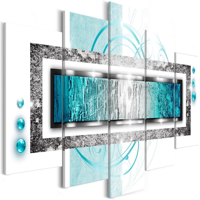Tableau Imprimé "Turquoise Blizzard 5 Panneaux Wide" 100x225cm | Leroy ...