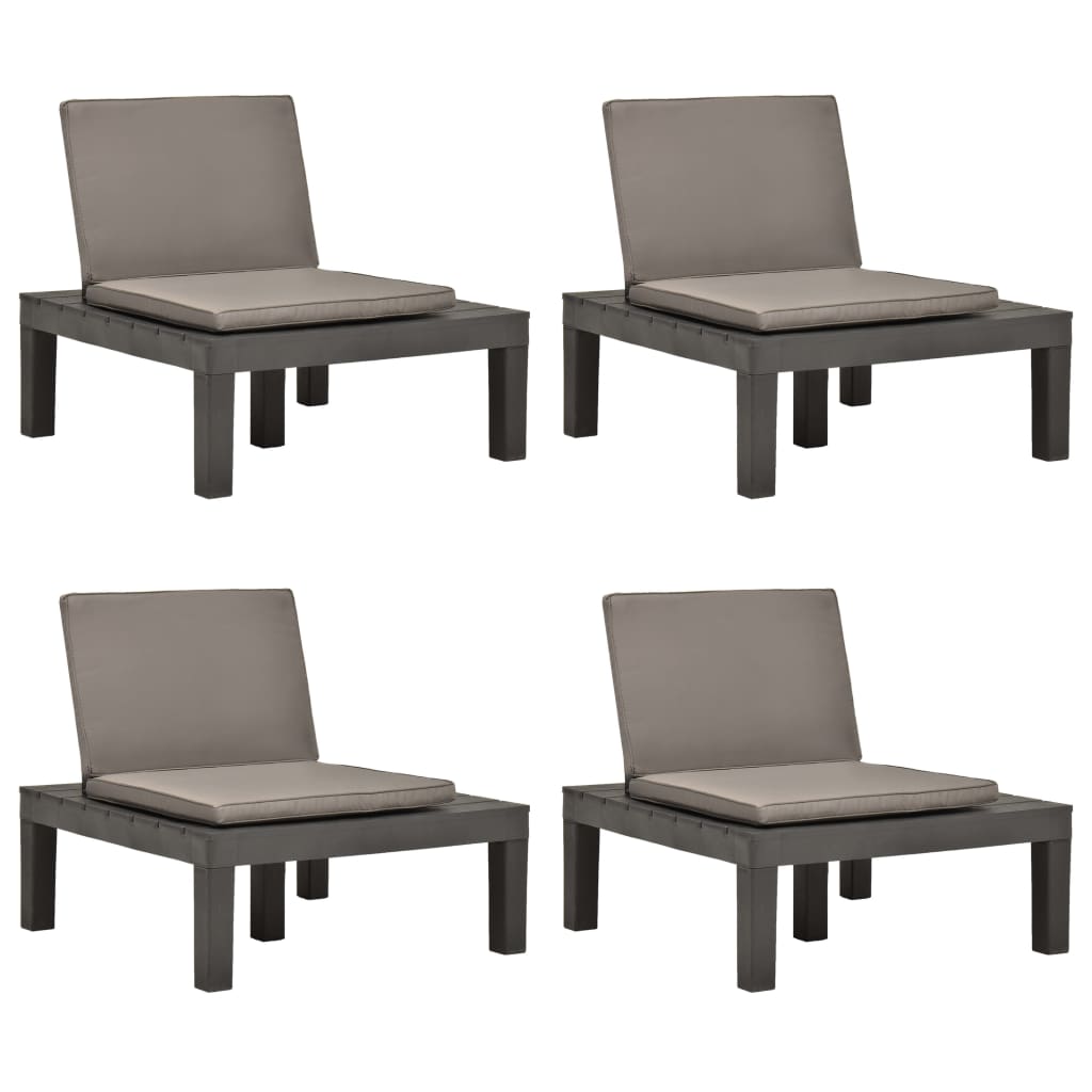 Maison Exclusive - Chaises de salon de jardin et coussins 4pc Plastique ...