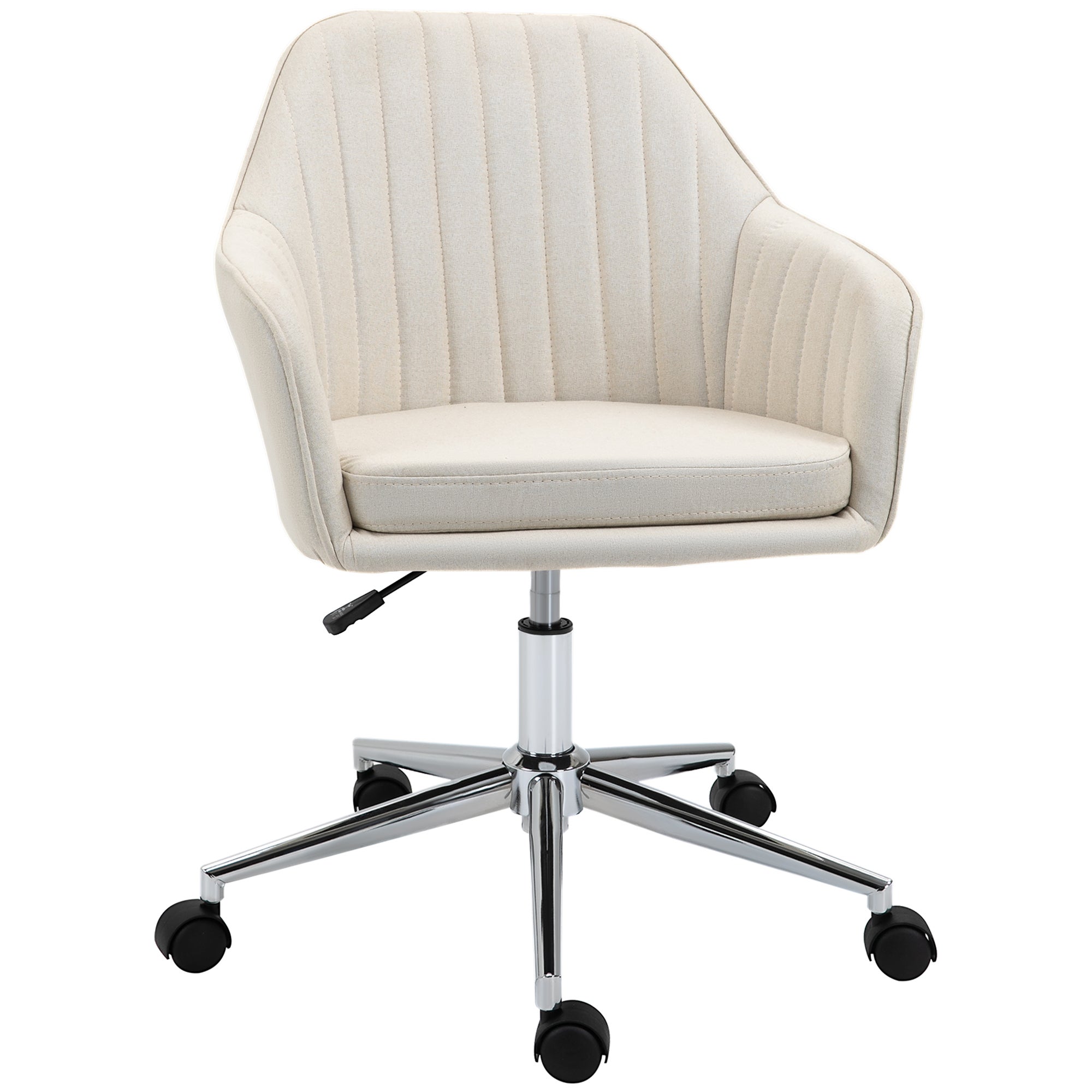 Silla de Oficina Beige con Altura Regulable y Base Giratoria 360 ...