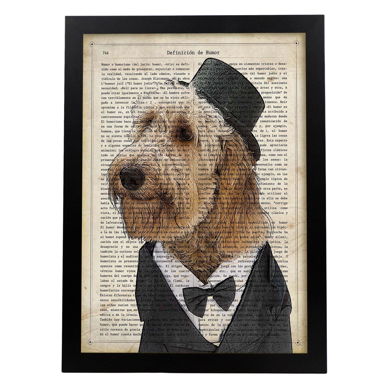 Poster De Perro Con Pajarita. Láminas De Animales Con Definiciones ...