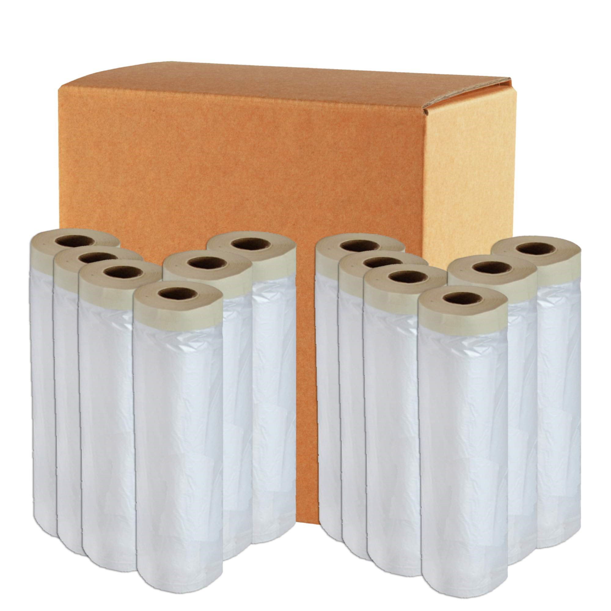 CAJA 12 ROLLOS DE PLASTICO CON CINTA 80º 260 cm x 22,5 mts | Leroy Merlin