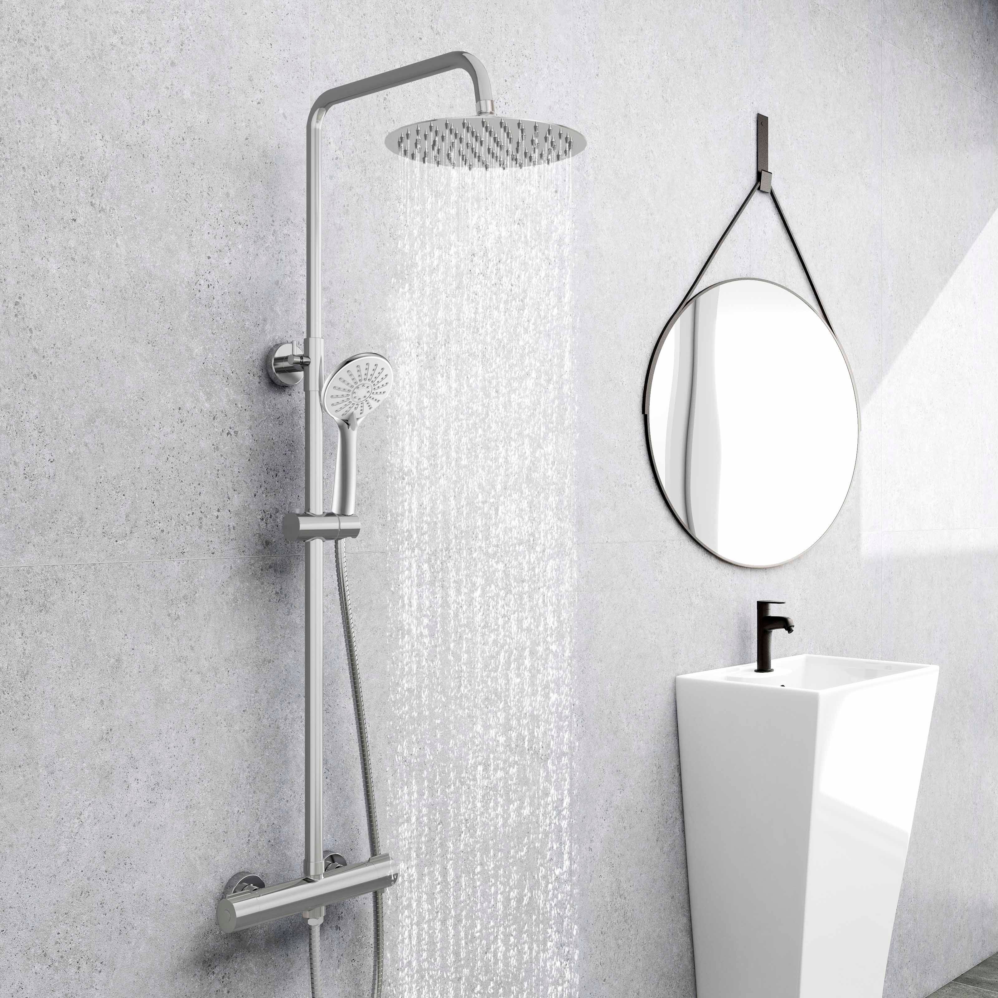 AICA Colonne de douche thermostatique avec mitigeur thermostatique 38°C ...
