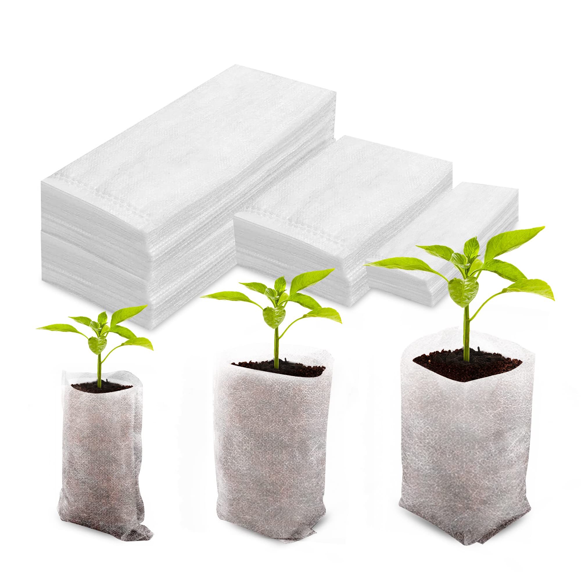 Lot de 300 sacs de culture de semis non tissés, sacs de semis de ...