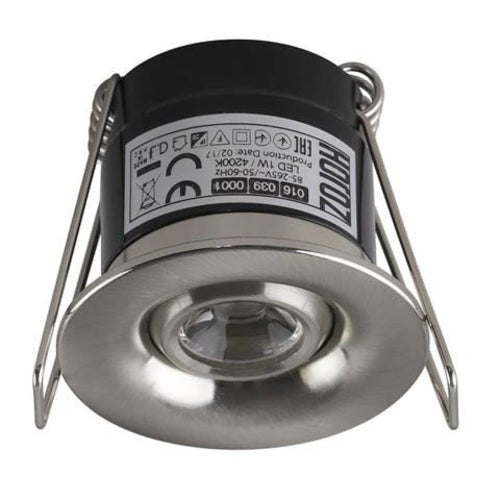 Mini foco LED 1W orientable redondo Cromo mate | Leroy Merlin