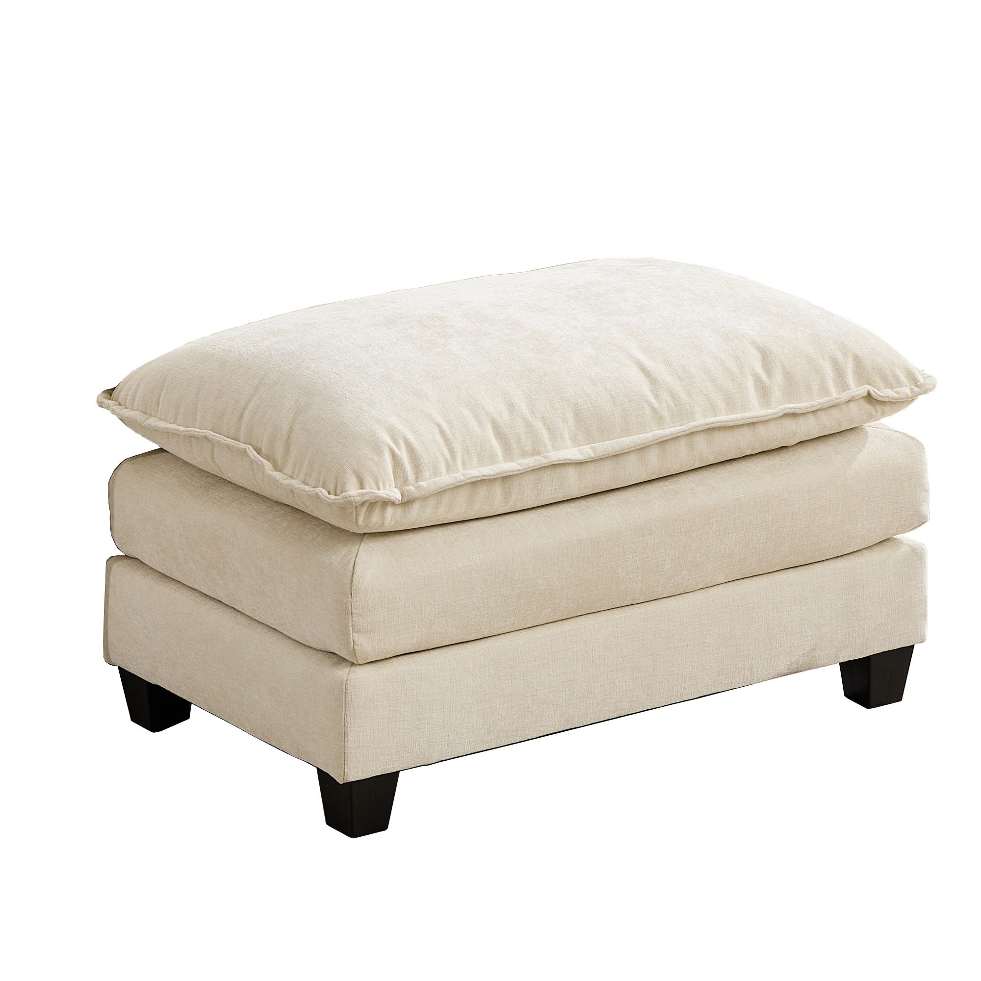 Puf de sofá - Asiento acolchado modular - Chenilla - Beige (90x56x46cm ...