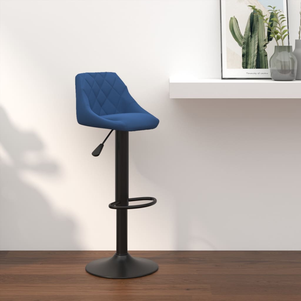Tabouret de bar Bleu Velours vidaXL | Leroy Merlin