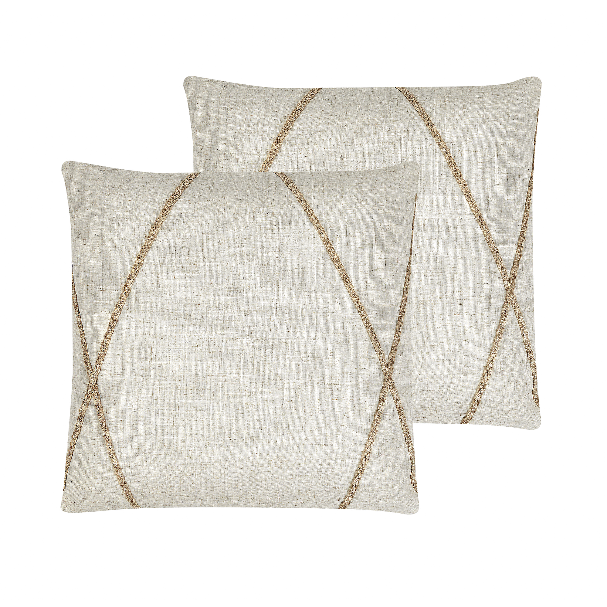 Lot de 2 coussins Motif géométrique LICUALA 45 x 45 cm Beige | Leroy Merlin