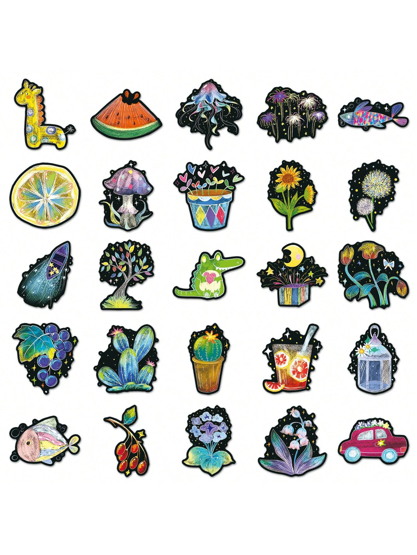 Lot de 50 autocollants à dessin à la craie pour enfants, graffitis ...