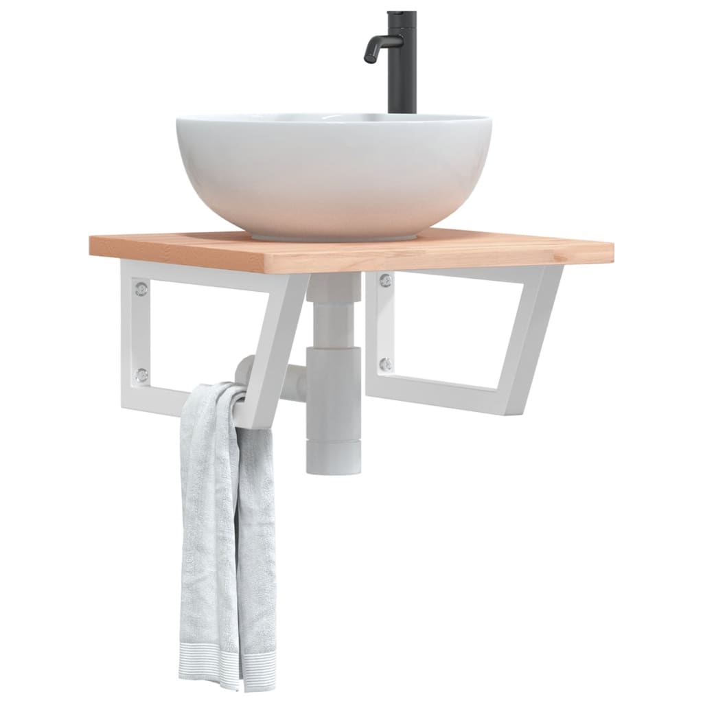 Supports d'étagères pour lavabo 2 pcs blanc trapèze acier vidaXL ...