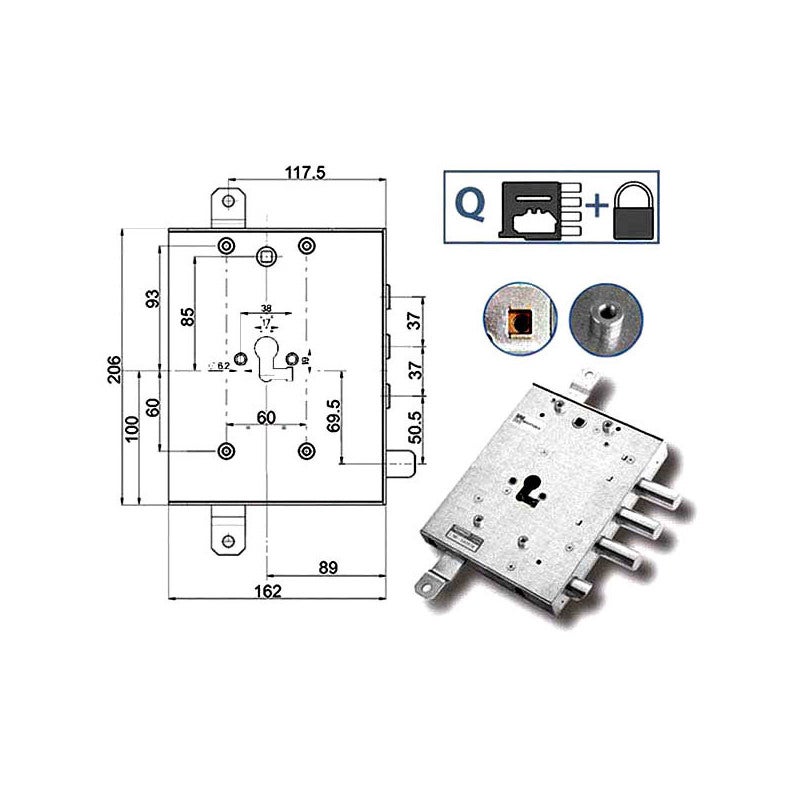 Mottura Serratura Sicurezza Triplice Dx 89457 | Leroy Merlin
