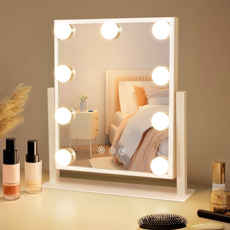 NETTLIFE Hollywood Mirror with Light - Lustro kosmetyczne z 9 diodami ...