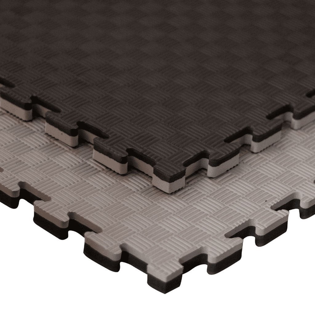 Tatami Puzzle 2,5cm 100x100cm – Superficie 5 líneas Gris/Negro | Leroy ...