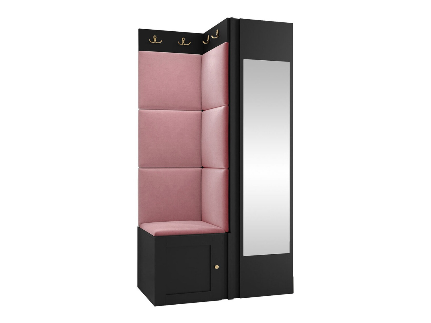 Conjunto de recibidor Hartford 382, 186x82x46cm, Espejo, Rosa, Negro ... Conjunto de recibidor Hartford 382, 186x82x46cm, Espejo, Rosa, Negro ...