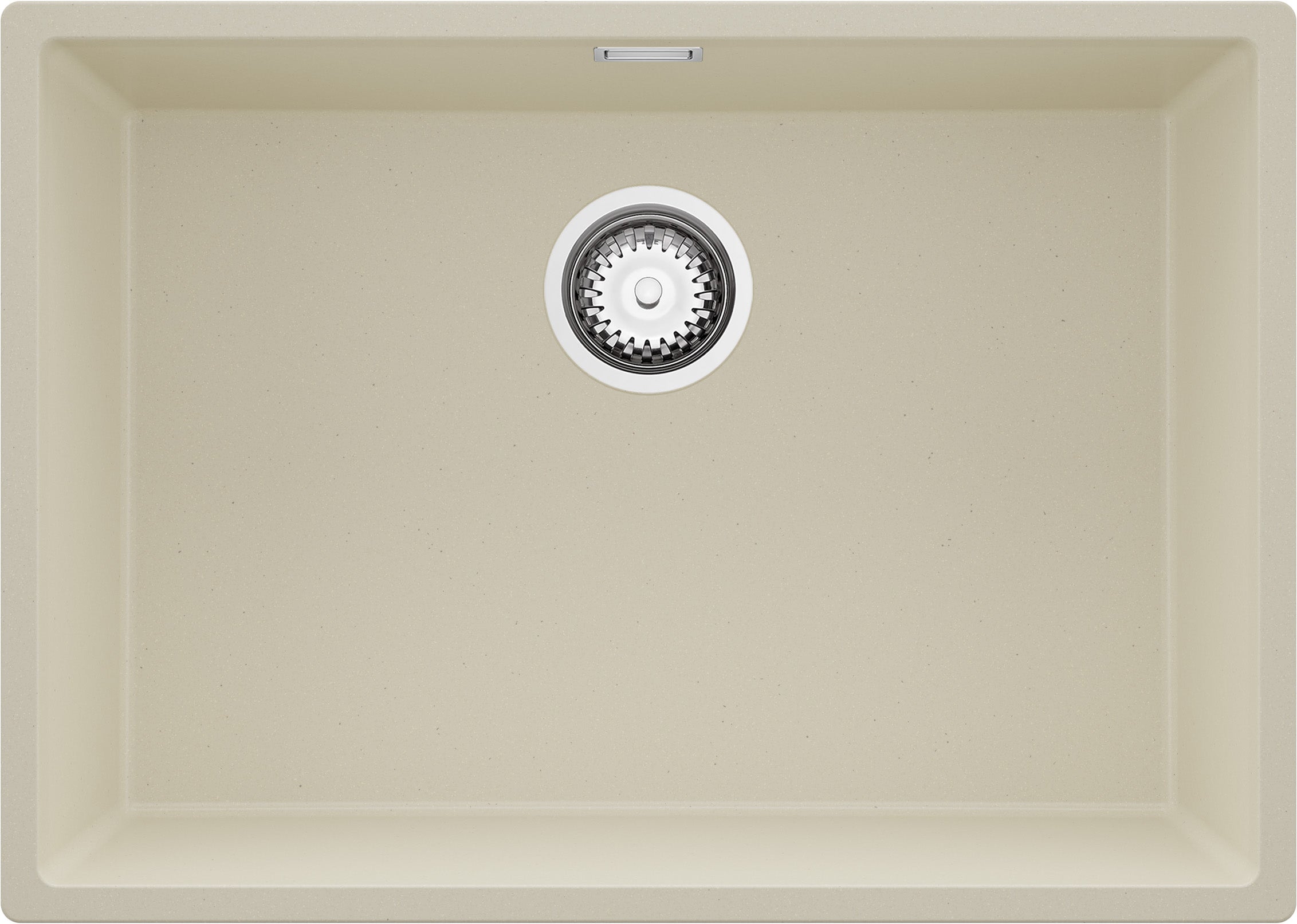 Evier Sous Plan Beige 66x47cm, Evier en Granit 1 bac + Kit de Vidage ...